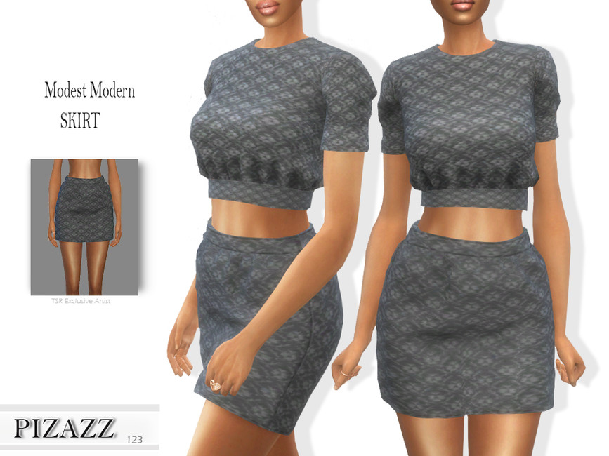 The Sims Resource - Modest Modern Skirt