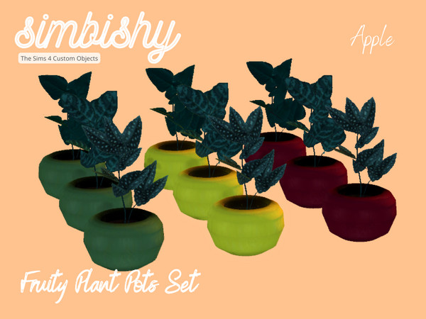 The Sims Resource - Fruity Apple Plant Pot