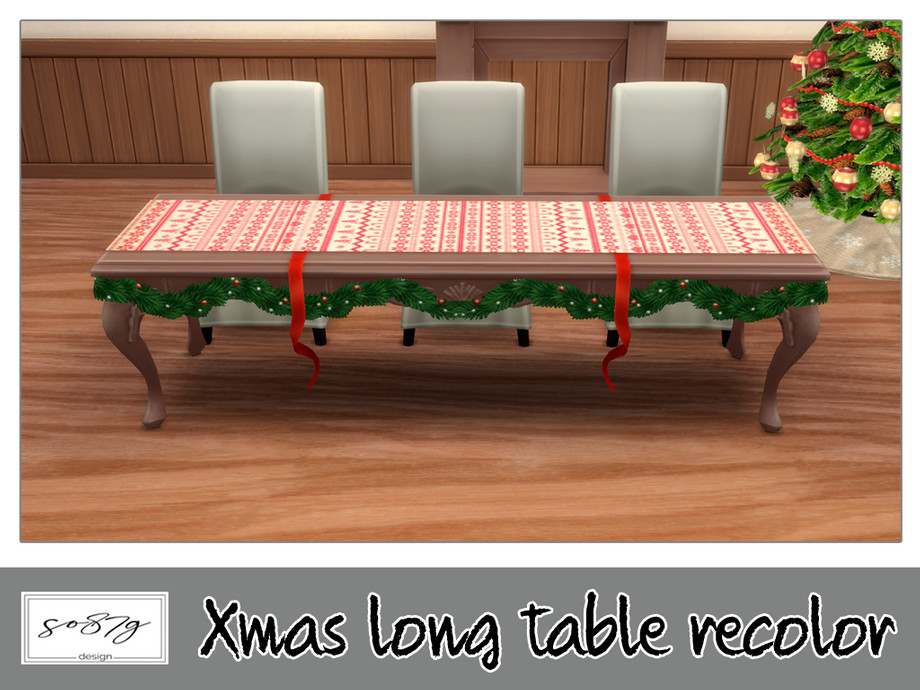 The Sims Resource | Xmas long table