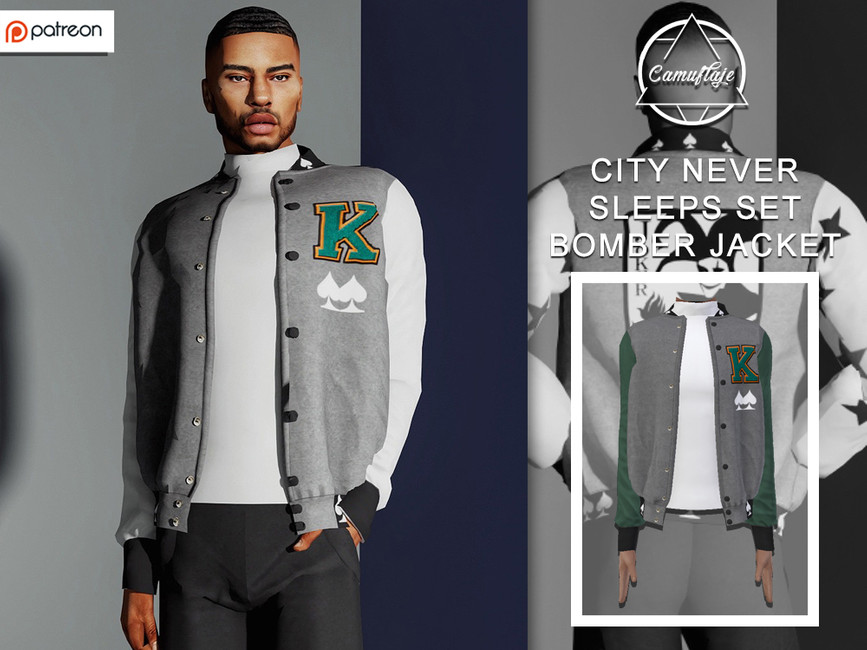 The Sims Resource - [PATREON] City Never Sleeps - Bomber Jacket *Early ...
