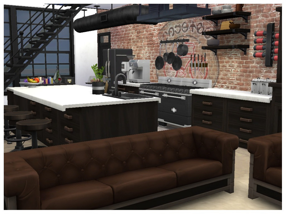 The Sims Resource | Industrial Brick House