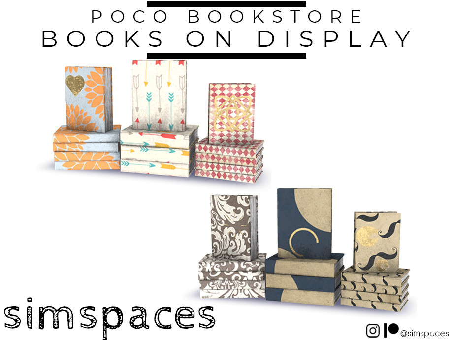 The Sims Resource | Poco Bookstore - books on display