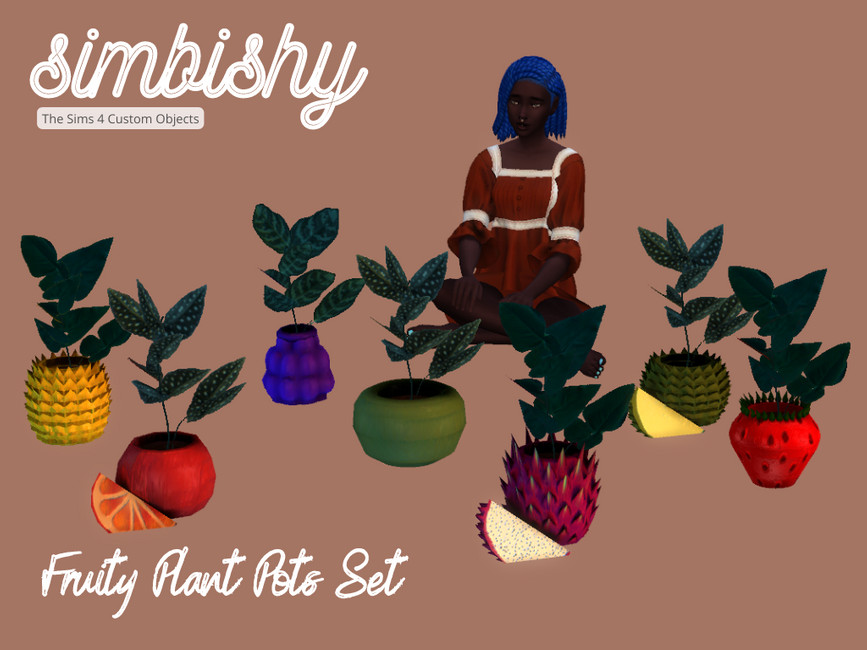 The Sims Resource - Fruity Plant Pots Set