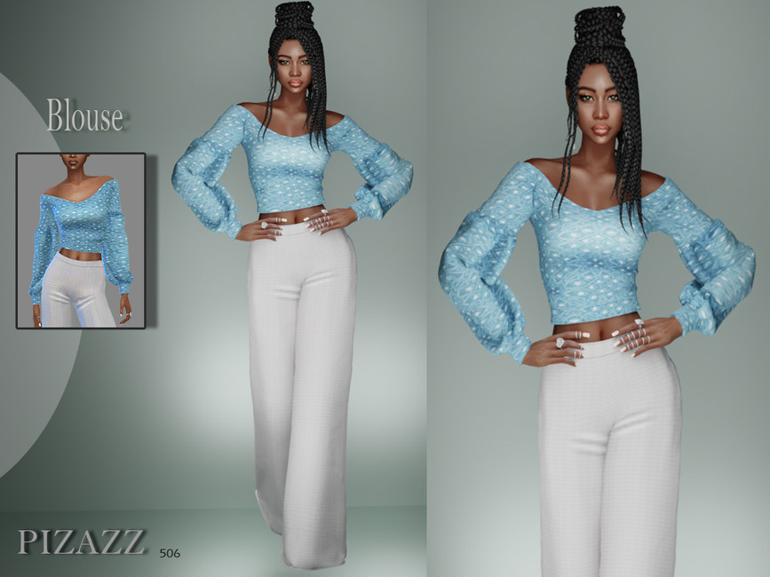 The Sims Resource - Puff Sleeve Top