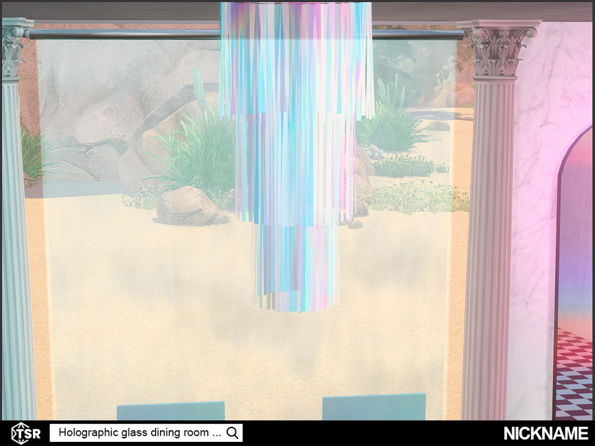 The Sims Resource - Holographic glass dining room set