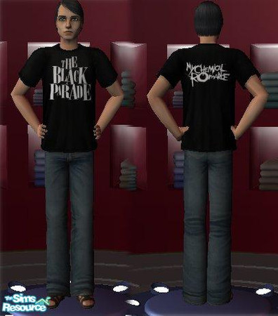 The Sims Resource | MCR 'The Black Parade'. Male Tshirt