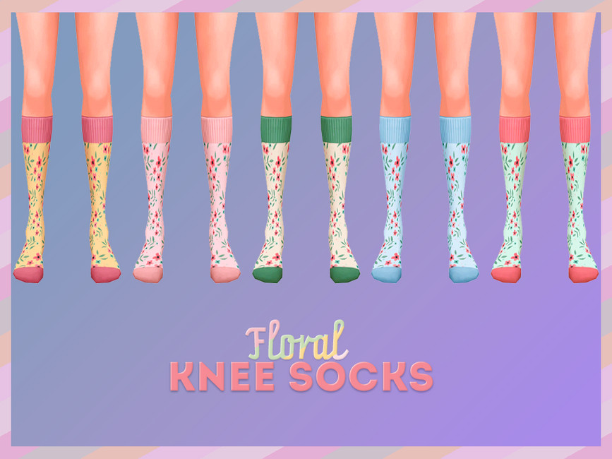 The Sims Resource - Floral Knee Socks