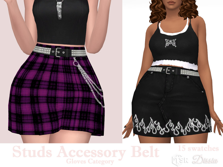 The Sims Resource - Studs Accessory Belt (Gloves Category)
