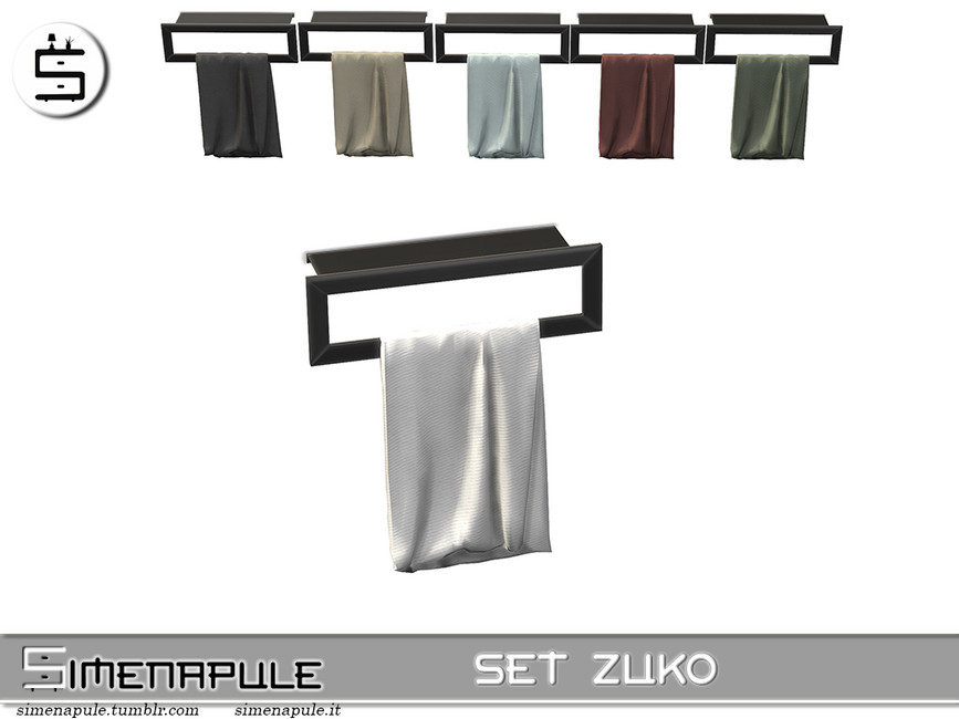 The Sims Resource - Set Zuko Towel Rack 01