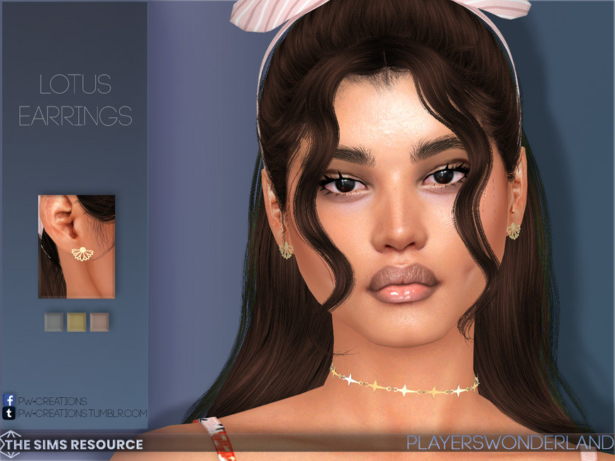 The Sims Resource - Lotus Earrings