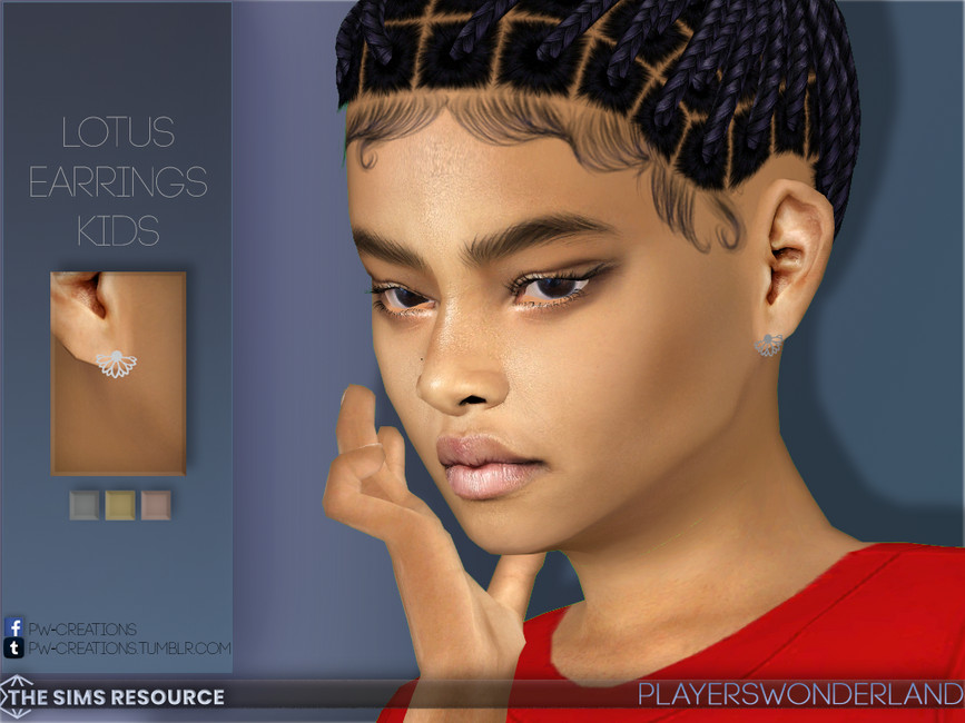 The Sims Resource - Lotus Earrings Kids