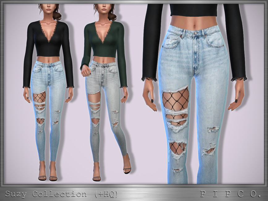 The Sims Resource - Suzy Jeans (Ripped).