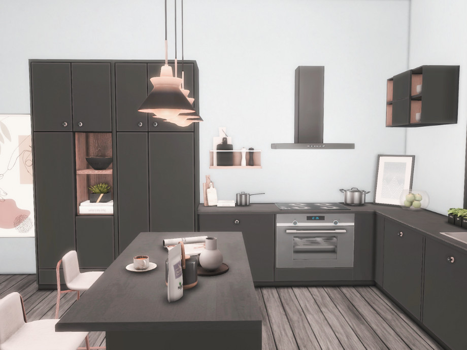 The Sims Resource | Modern Kitchen + Dining | TSR CC