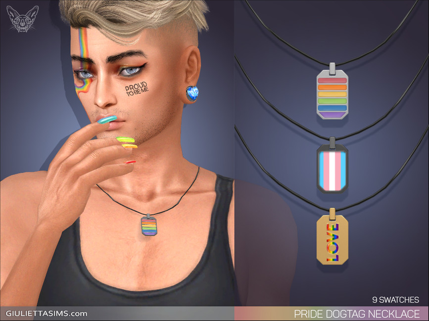 The Sims Resource - Pride Dog Tag Necklace
