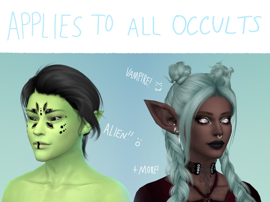 The Sims Resource - Pointed Ear Replacer v1 (All Occults + Genders)