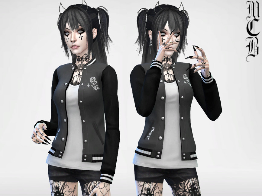 The Sims Resource - Devil Baseball Jacket