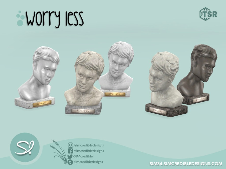 The Sims Resource - Worry Less Bust sculpture