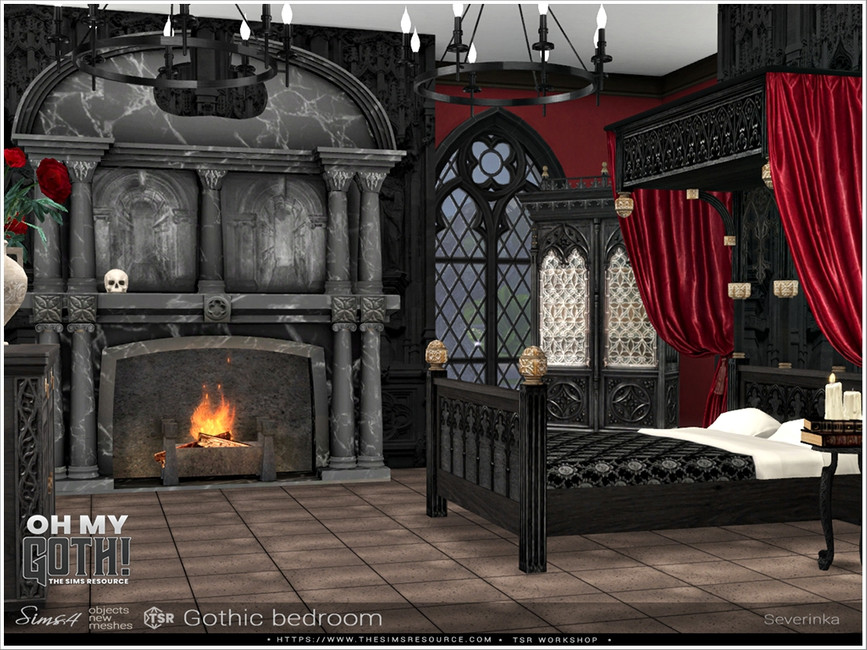 The Sims Resource - OhMyGoth - Gothic bedroom