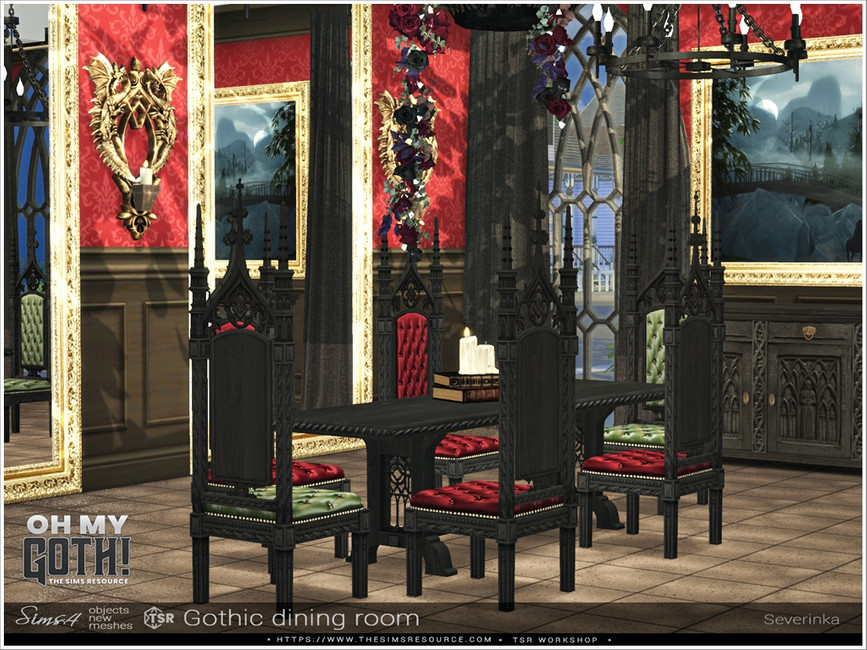 The Sims Resource - OhMyGoth - Gothic dining room