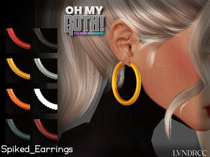 The Sims Resource - Oh My Goth_Spiked_Earrings