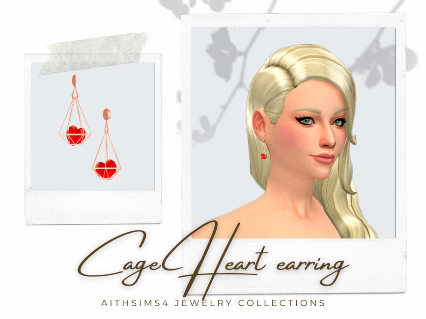 The Sims Resource - Cage Heart earring