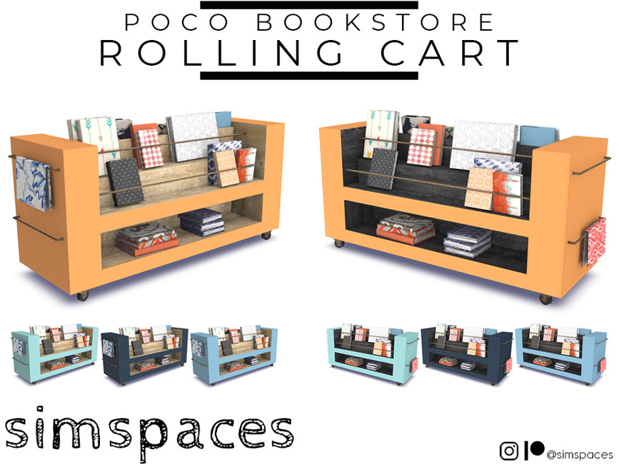 The Sims Resource - Poco Bookstore - rolling cart