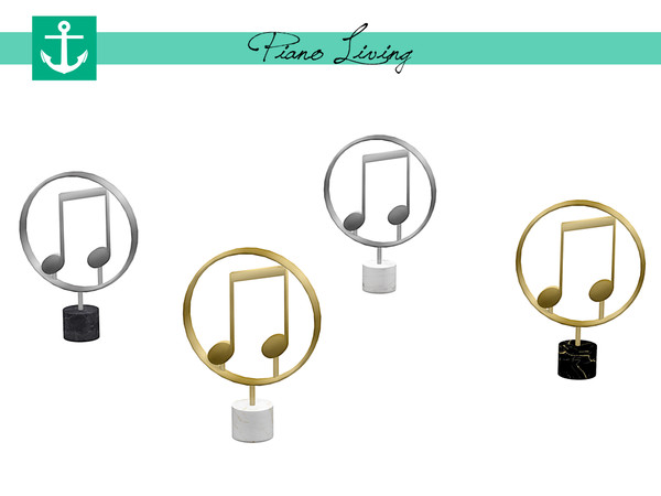 The Sims Resource | Piano Living - Musical Note Decor Vers. 2