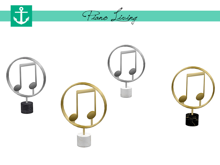 The Sims Resource - Piano Living - Musical Note Decor Vers. 2