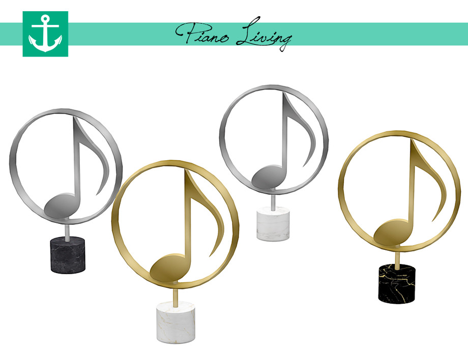 The Sims Resource | Piano Living - Musical Note Decor Vers. 1