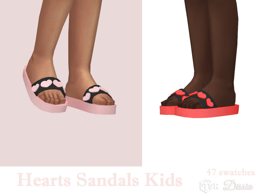 The Sims Resource - Hearts Sandals Kids