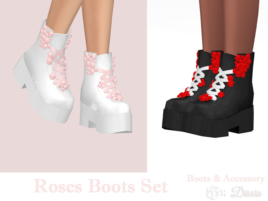 The Sims Resource - Roses Boots Set