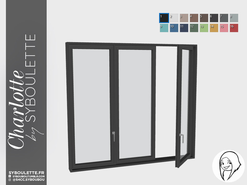 The Sims Resource - Charlotte - Modern Triple window Half