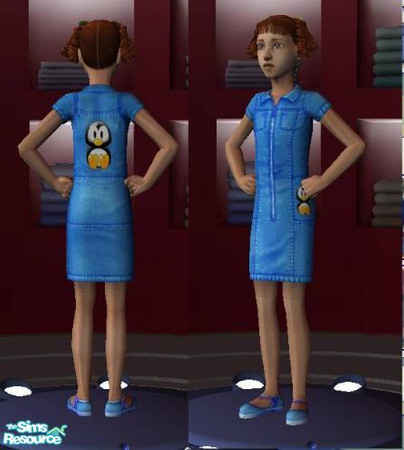 The Sims Resource | Girl Dress with print
