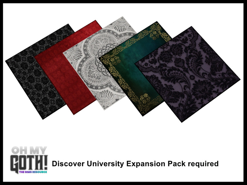 The Sims Resource - Oh My Goth Opulnet Bedroom Area Rug