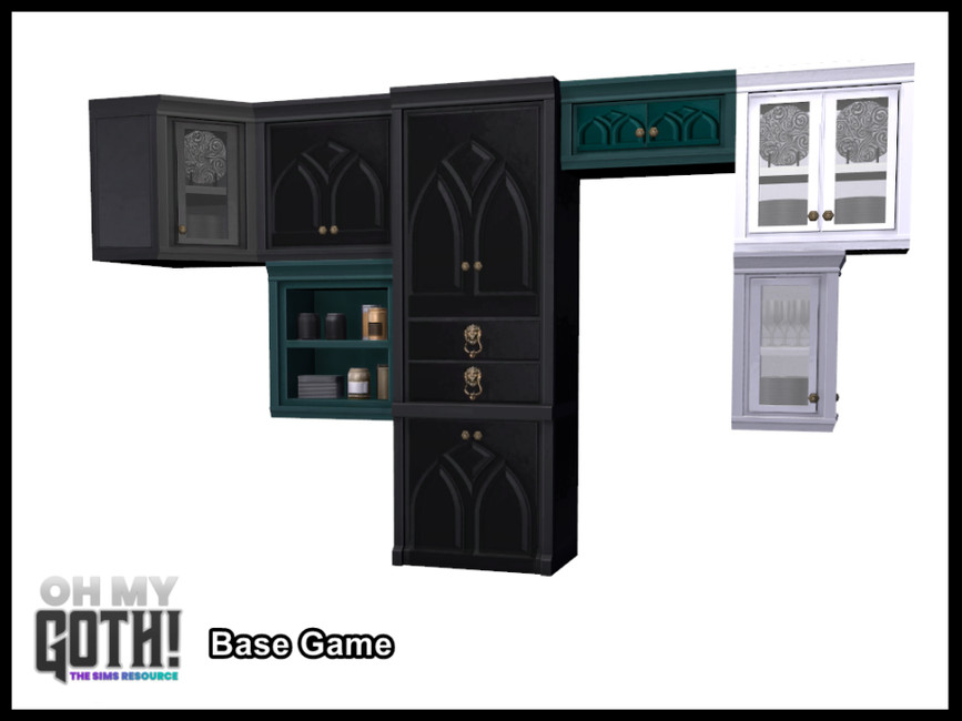 The Sims Resource - Oh My Goth Opulent Kitchen Cupboard