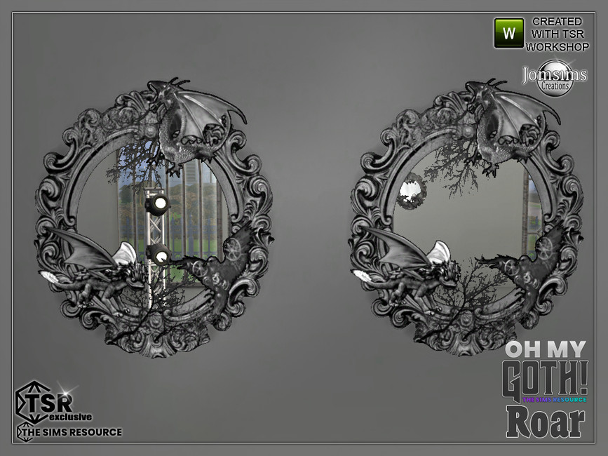 The Sims Resource - Oh my Goth Roar living wall mirror