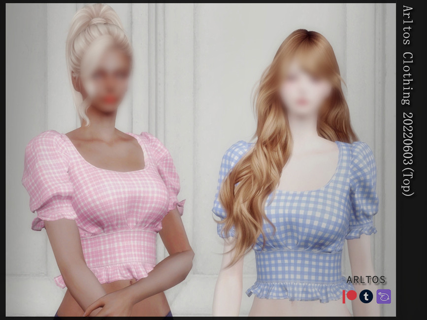 The Sims Resource - Puff sleeve top / 20220603