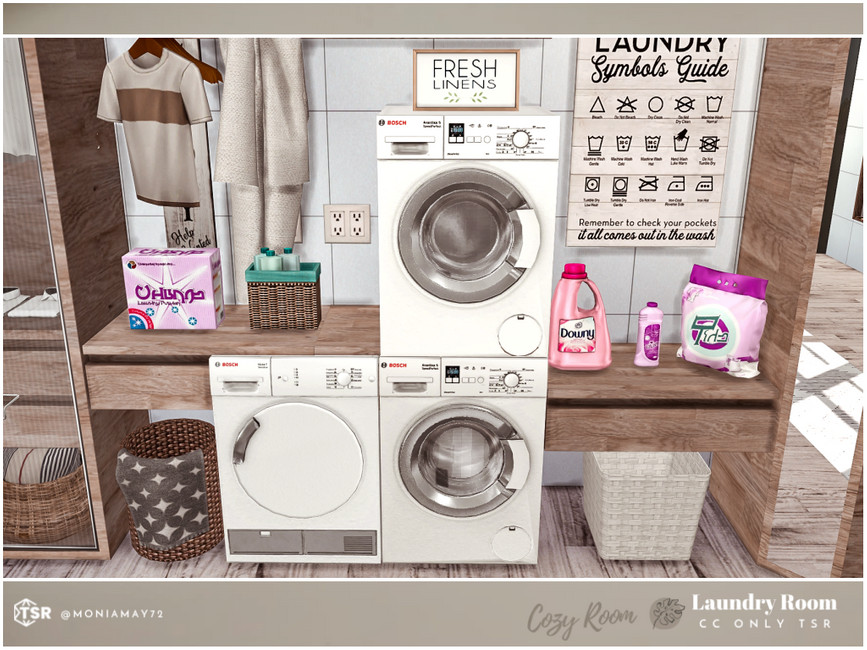 The Sims Resource - Cozy Laundry Room CC only TSR