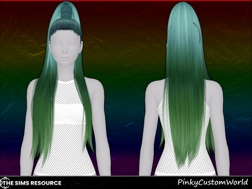 The Sims Resource - Fantasy Retexture of Rainfall hair by LeahLillith
