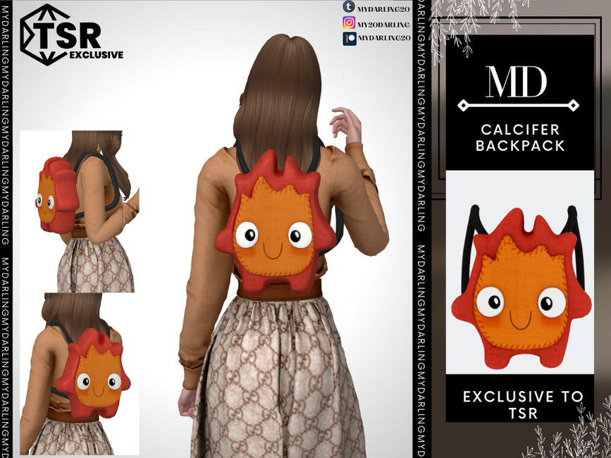 The Sims Resource - calcifer backpack Adult