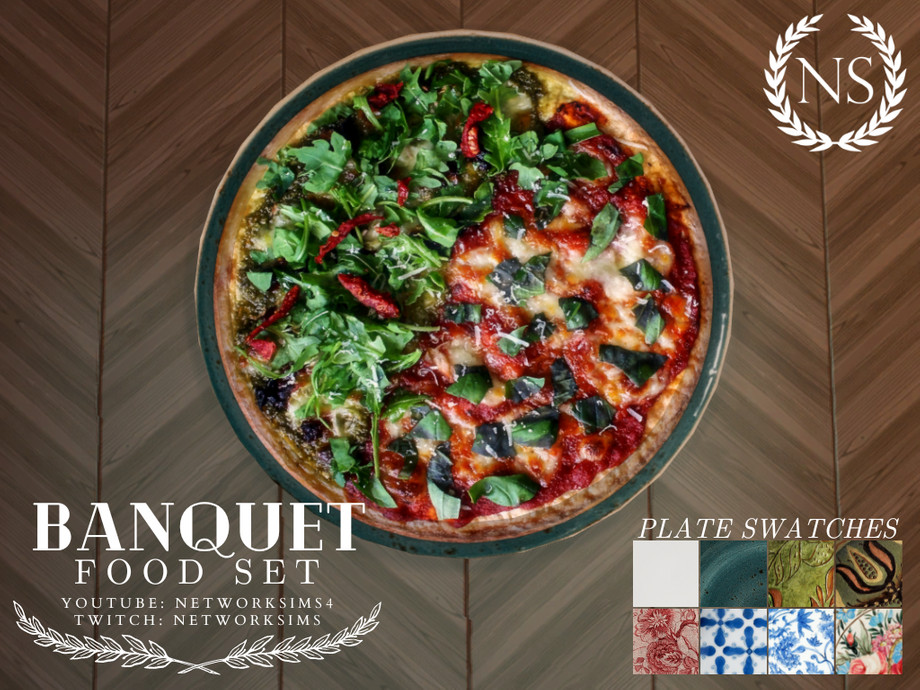 The Sims Resource | Banquet Assorted Food 7 - Vegetable Pizza