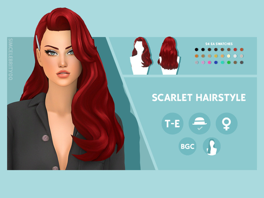The Sims Resource - Scarlet Hairstyle
