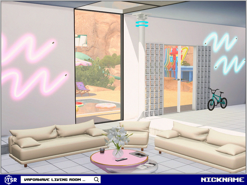 The Sims Resource - vaporwave living room set