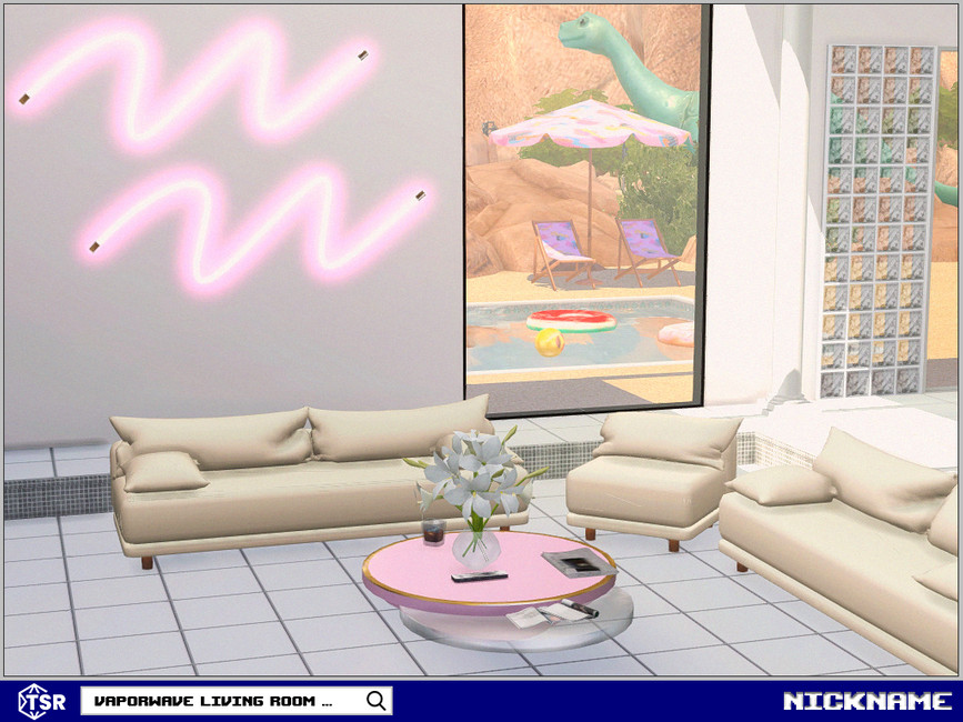 The Sims Resource - vaporwave living room set