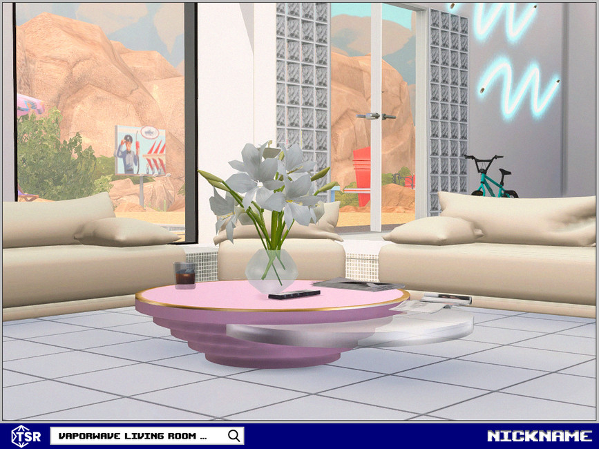 The Sims Resource - vaporwave living room set