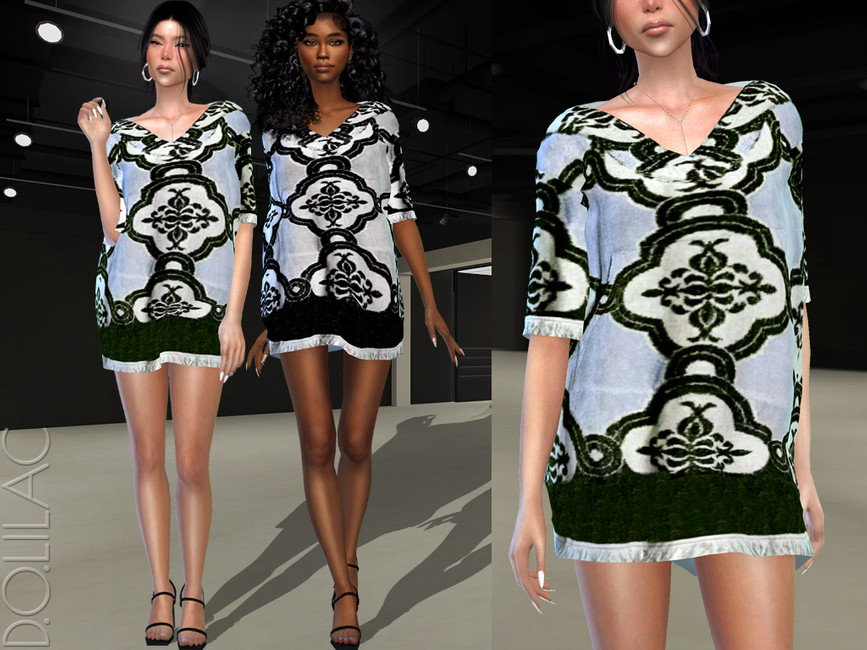 The Sims Resource - Towel Cotton Mini Dress DO463