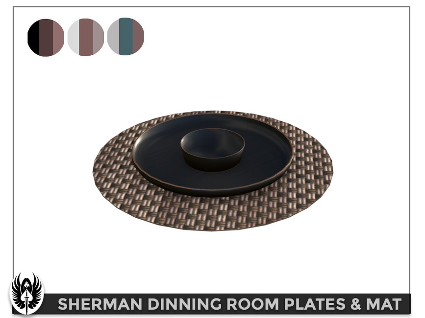 The Sims Resource - Sherman Dinning Room Plates & Mat