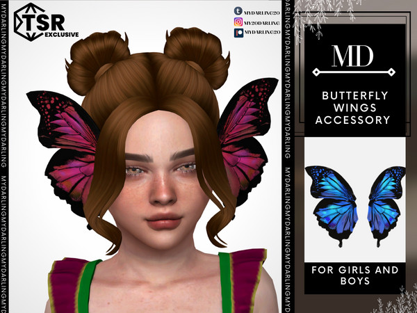 The Sims Resource | butterfly wings accessory CHILD