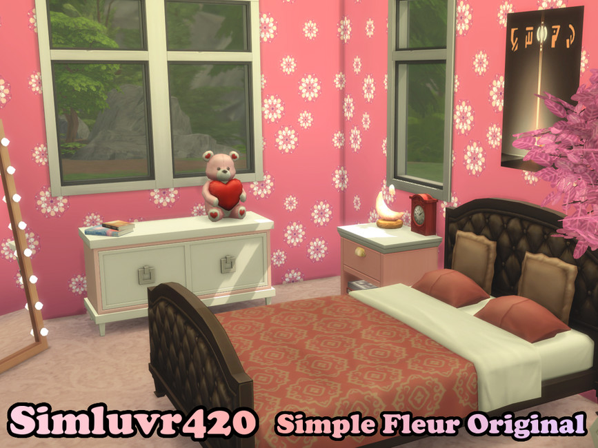 The Sims Resource - Simple Fleur Wallpaper Set