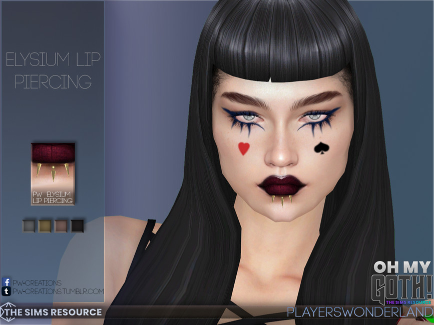 The Sims Resource - Oh My Goth - Elysium Lip Piercing
